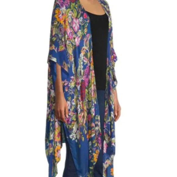 SAACHI | Accessories | Saachci Vibrant Floral Ruana Nwot | Poshmark